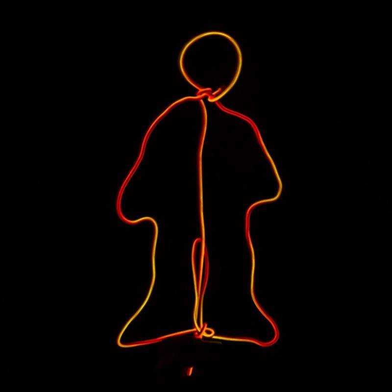 2m battery-powered multiform white neon light kit. Fixed shape and ...