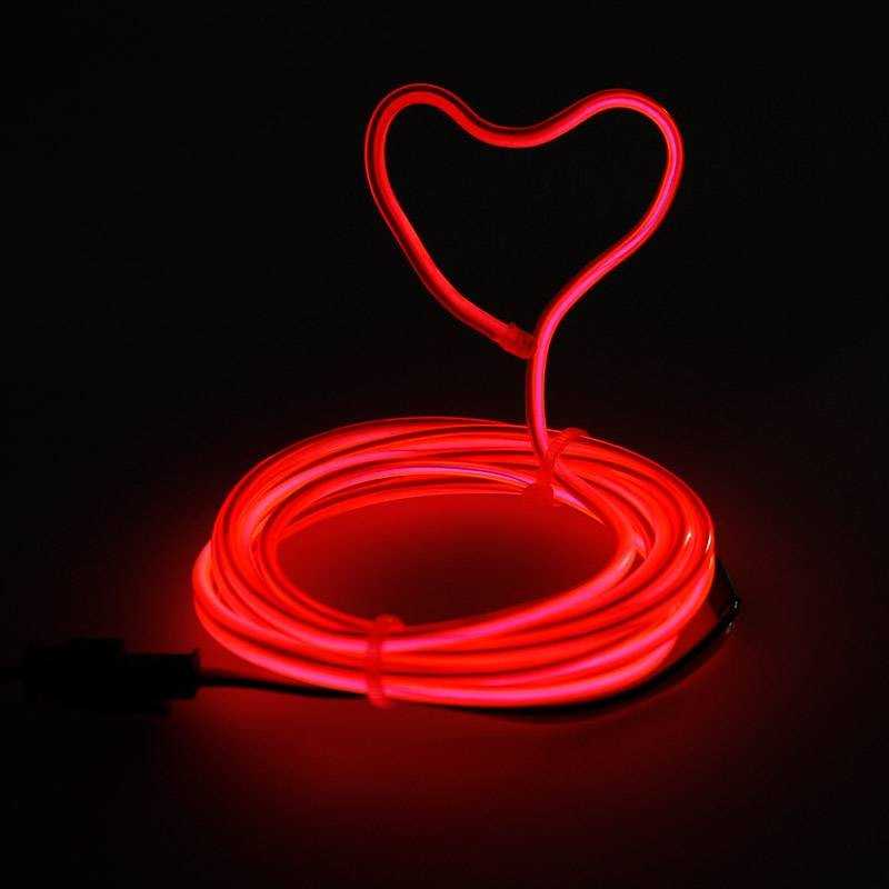 Néon modelable rouge 2m au détail. Effets Light Painting forme fixe et ...