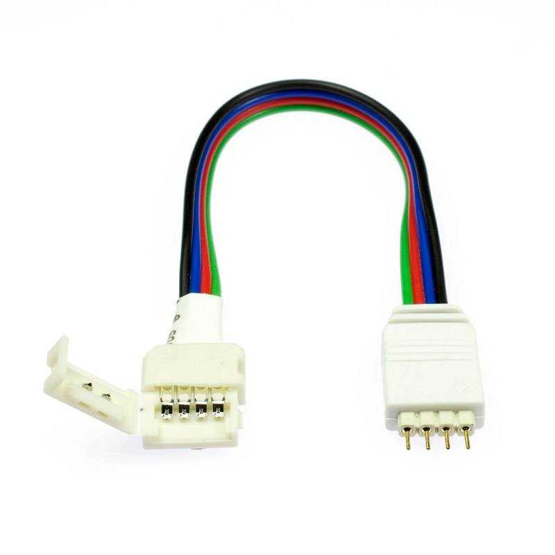 Fast connector with male RGB terminal for multicolored LED tape