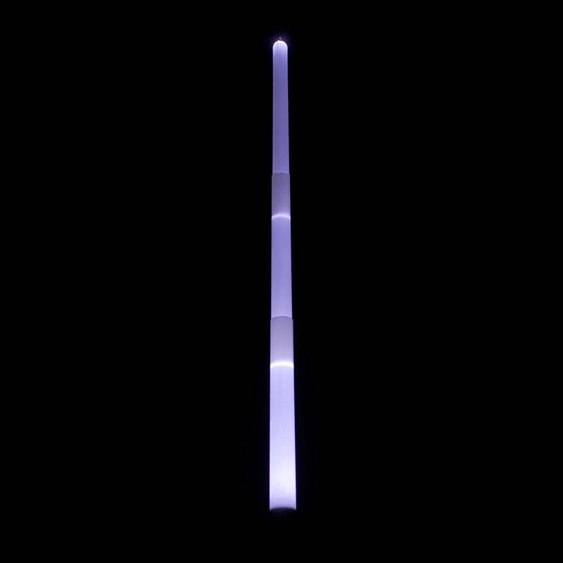 Purple Collapsible Light Sword. Draped effects and flame